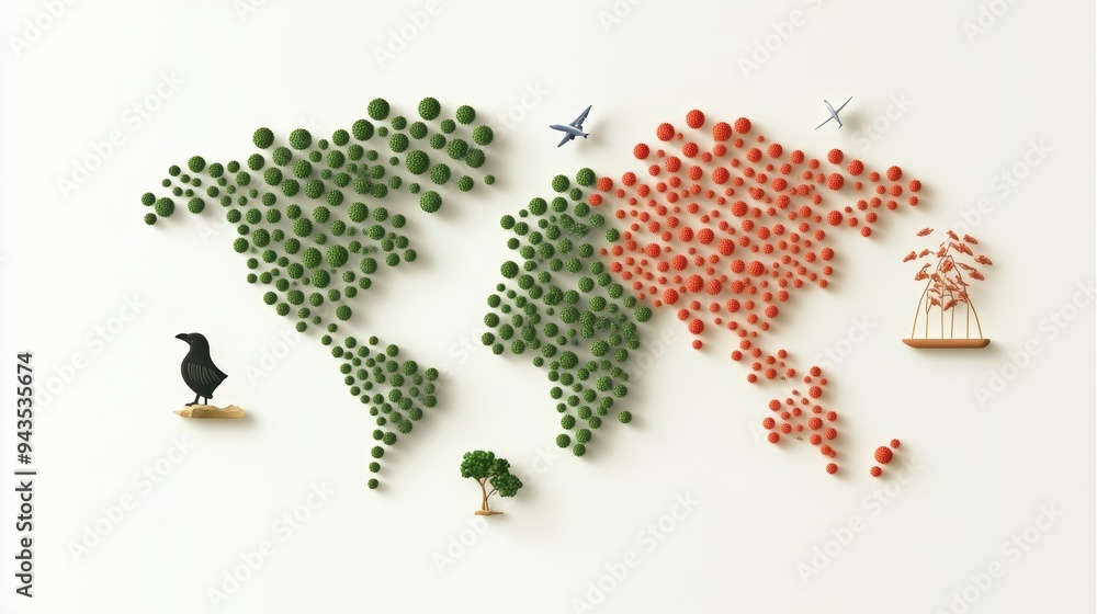 Dot Map of Global Biodiversity Hotspots, A dot map highlighting regions ...