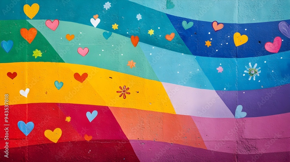 Colorful and Vibrant LGBTQ Pride Poster Displayed on an Urban Wall ...
