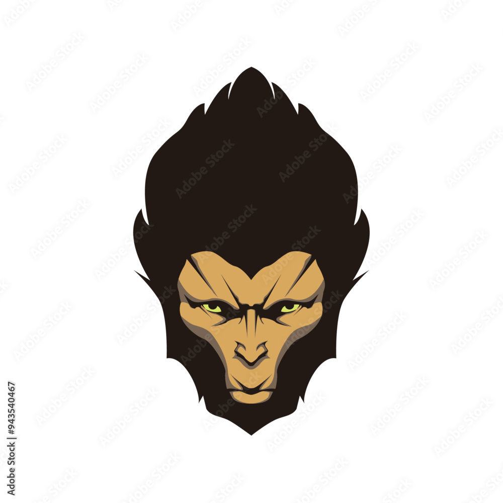 wukong, monkey wukong head with serious expression, monkey logo game ...