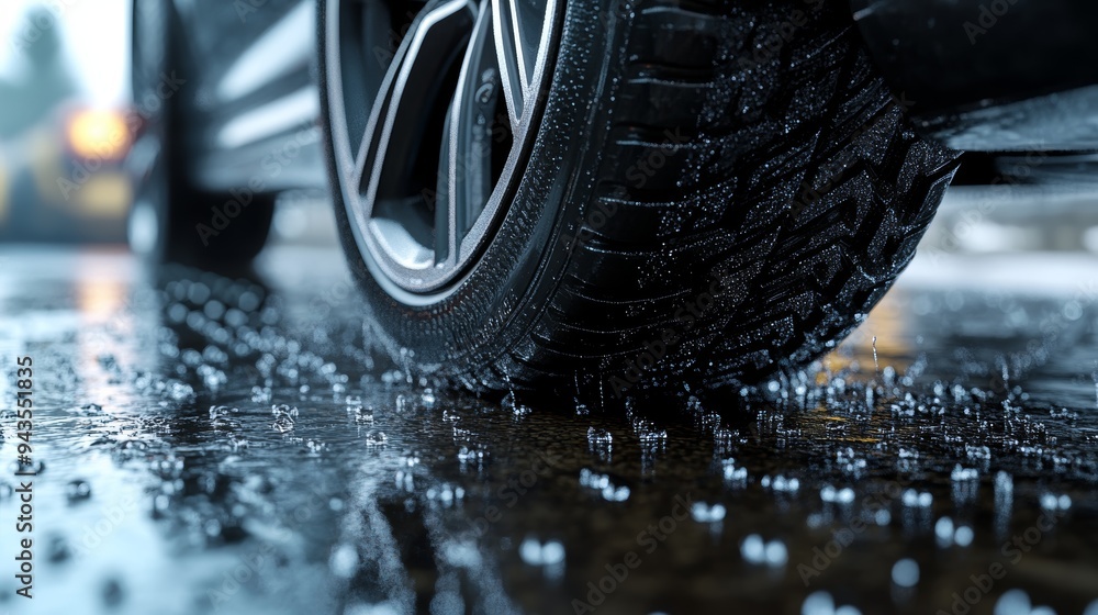 Car tires with tread patterns specifically designed for wet surfaces ...