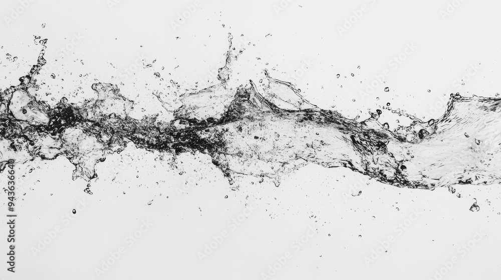 Water splash on white background. High-speed image. Banner. Copy space ...