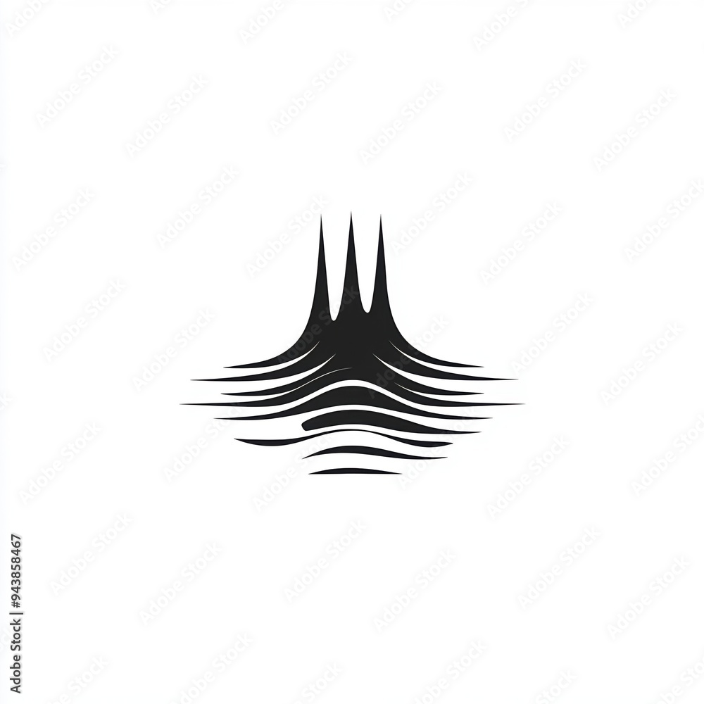 seismic wave with flowing lines and prominent peaks, representing ...