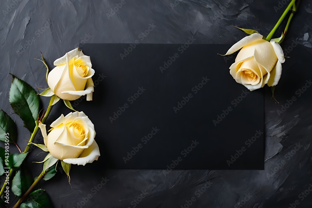 Blank condolence card, sympathy card, memorial card, greeting card with ...