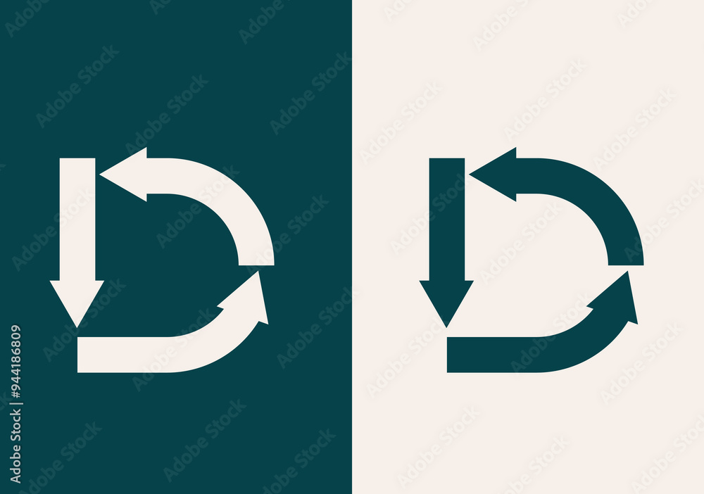 d letter recycle logo vector icon.Recycle and Ecology Icons. Reuse and ...