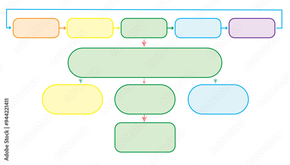 flowchart inforgrapic elements, mind map stucture Stock Vector | Adobe ...