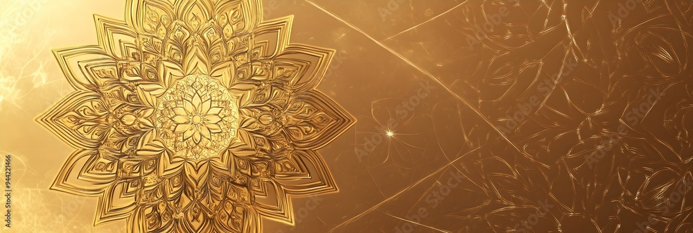 Vector islamic gold background with mandala Stock Illustration | Adobe Stock