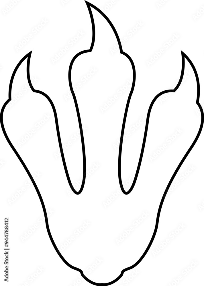 dinosaur foot outline svg vector cut file for cricut and silhouette ...