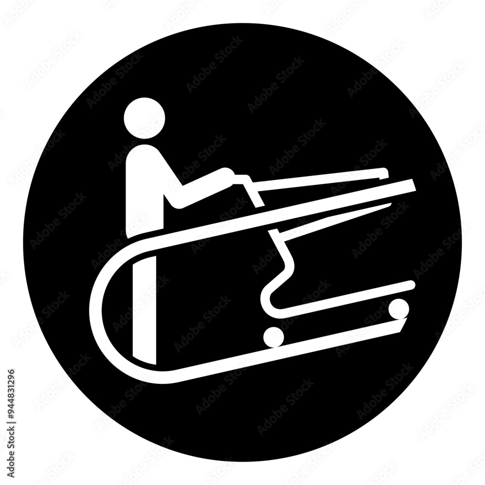 ISO mandatory safety signs_hold the trolley handle_symbol and pictogram ...