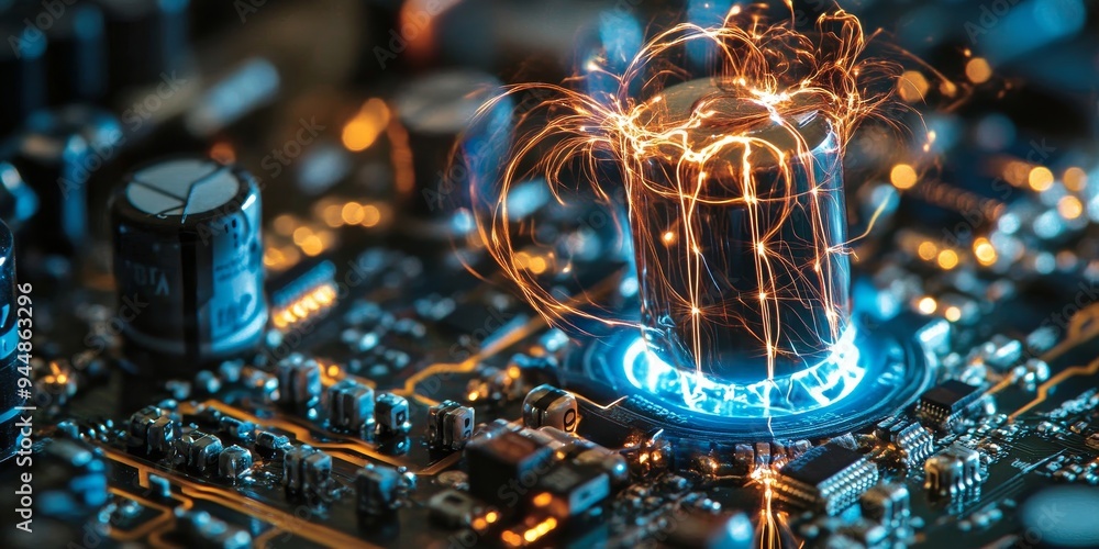 a charged capacitor discharging, with electric field lines and ...