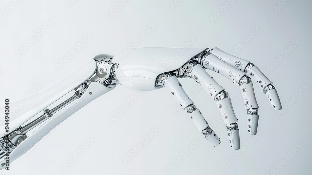 Robotic arm assisting in stroke rehabilitation exercises, detailed and ...