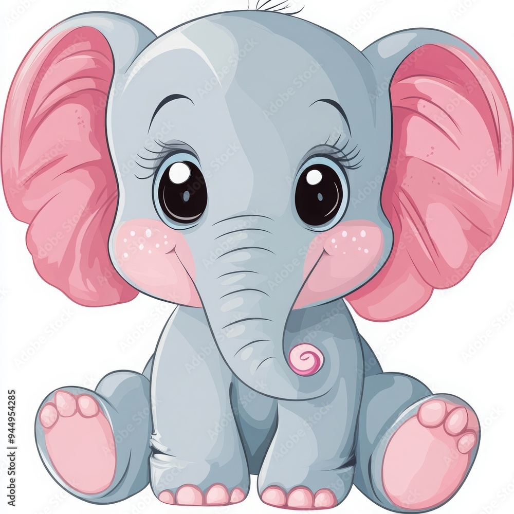 Printable Elephant Clipart, Cute Watercolor Animal Art, Digital ...