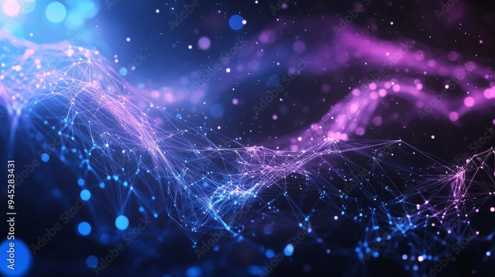 Abstract digital graphic background for technological processes, neural networks, digital data ...