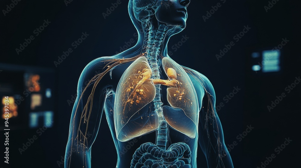 Ilustración de Stock MRI images show the meridians of the lungs and ...