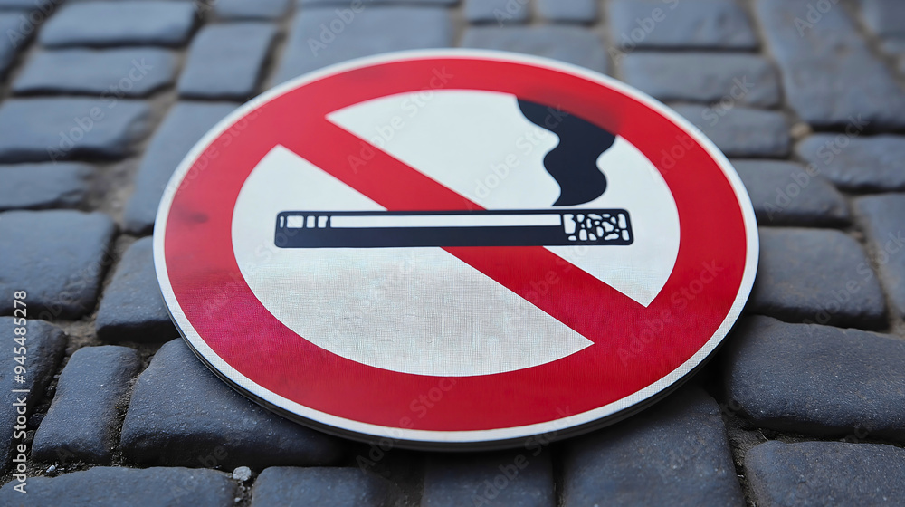 Foto de Stock Red informational sign or symbol of prohibition, smoking ...