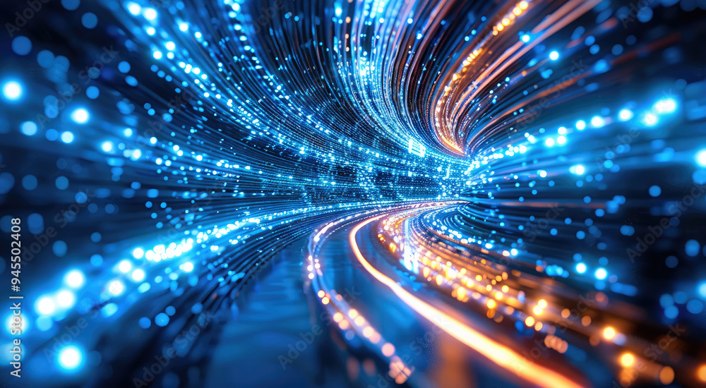 Detailed view of a high-speed internet installation in a new area ...