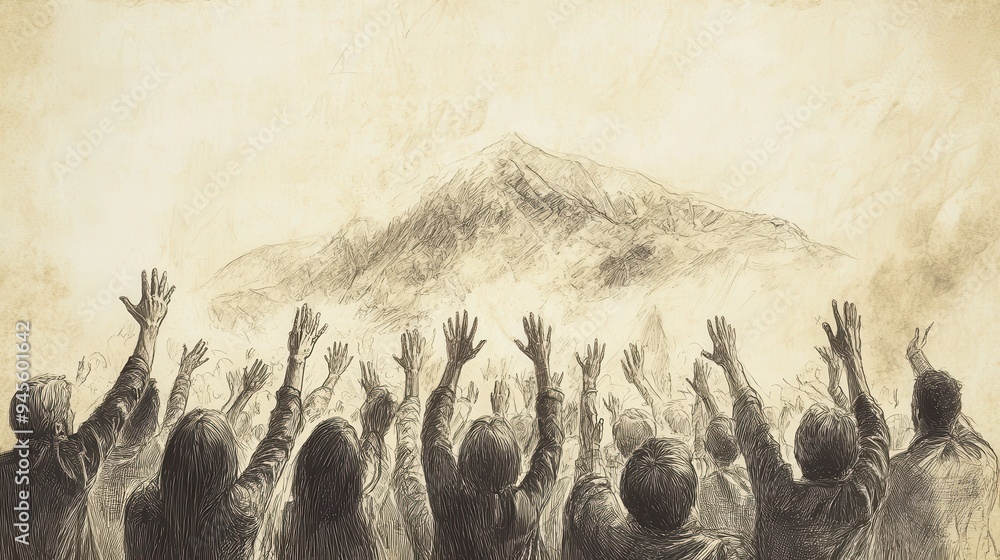 Biblical Illustration: A Celebration of Praise as People Gather With ...