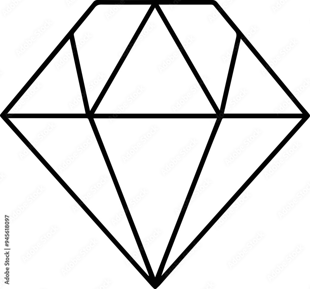Diamond outline svg drawing Stock Vector | Adobe Stock