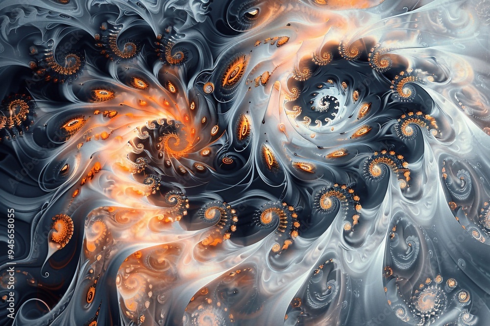 intricate fractal designs that showcase repeating geometric patterns ...