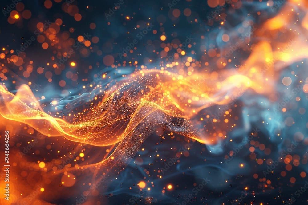 abstract illustration featuring magic sparks creating a dynamic and ...