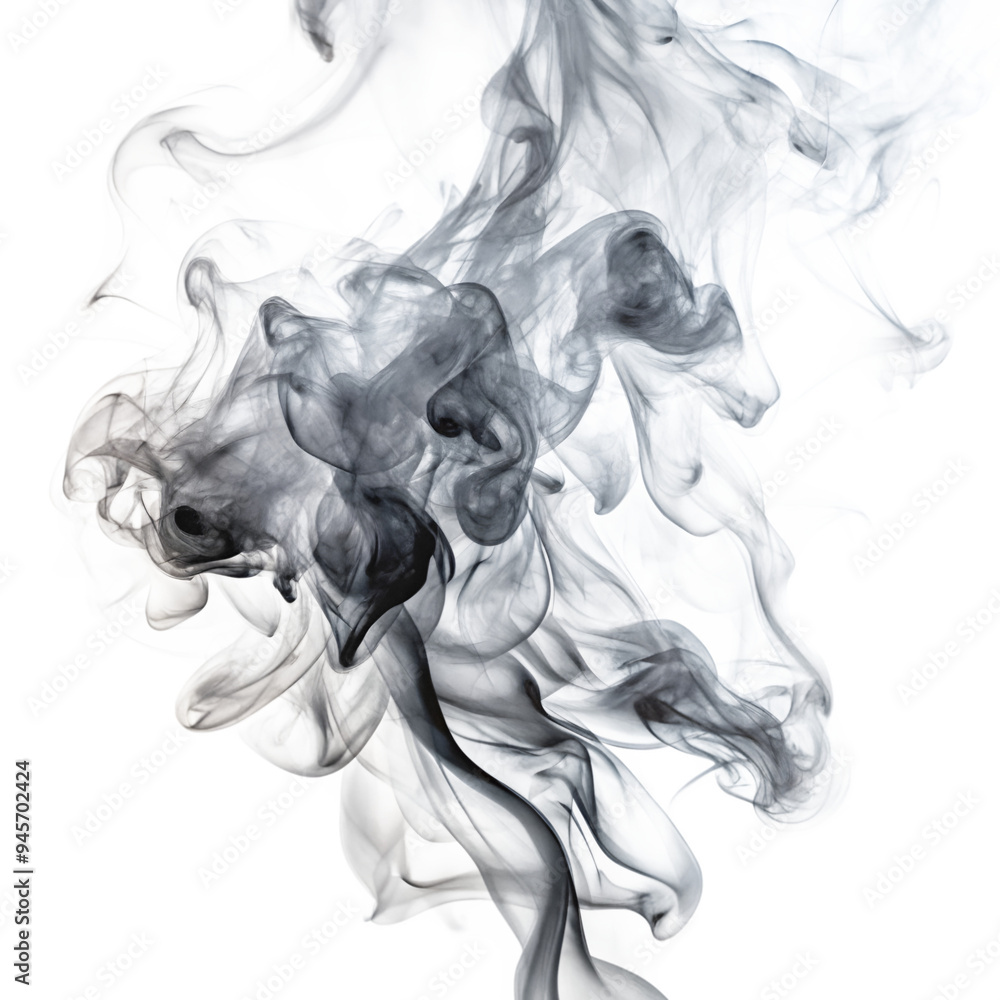 grey smoke isolated on transparent background cutout, PNG file Stock ...