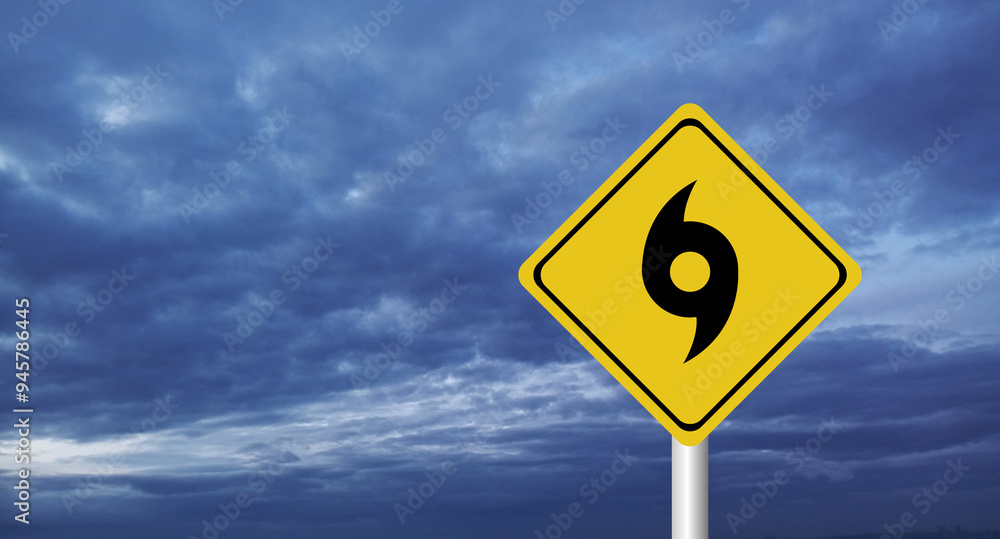 danger,Hurricane Idalia warning sign against a powerful stormy ...