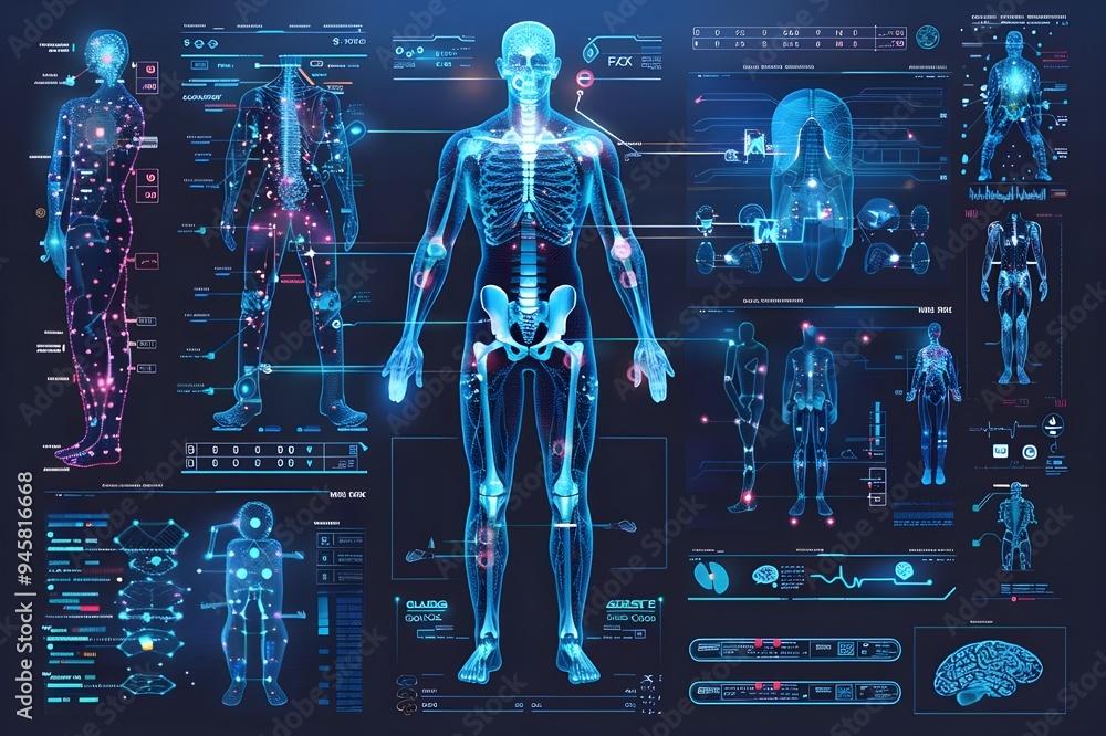 Vector set of medical infographics with human body and organs in ...