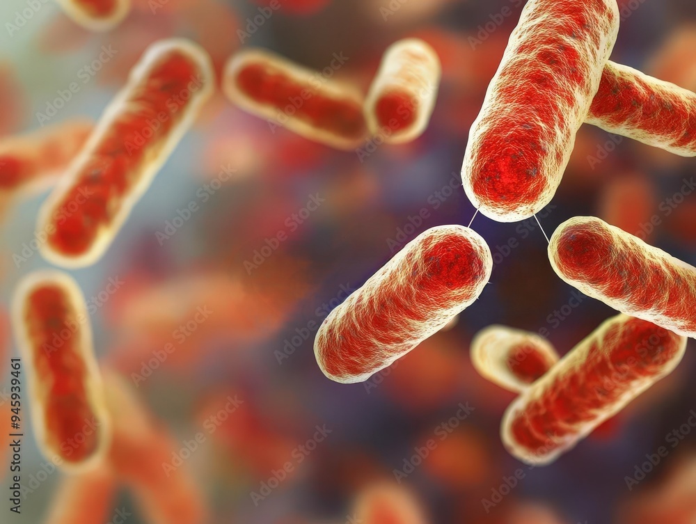 A high resolution image showing the microscopic growth of bacteria due ...