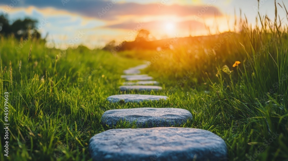 A pathway leading into a bright, secure future, with stepping stones ...