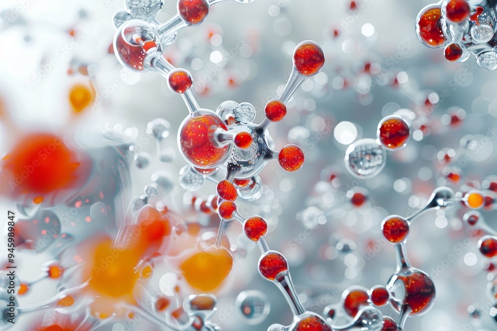 3D Vector Illustration of Iron Molecules Interconnected in a Network ...