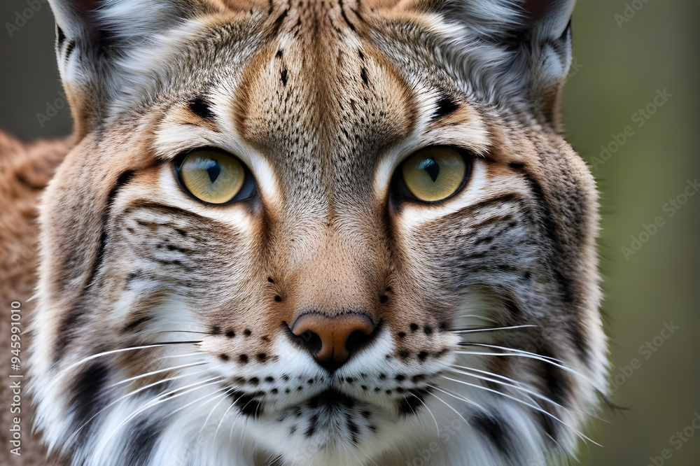 Lynx Gaze: A captivating close-up portrait of a lynx, showcasing its ...