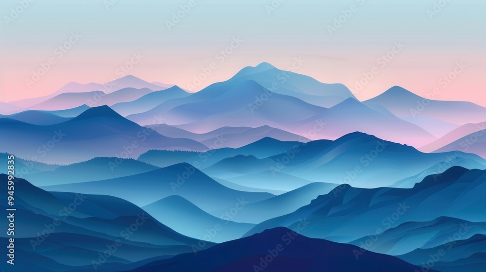Mountain Line Art Wallpaper - Luxury Scenic Background for Cover ...
