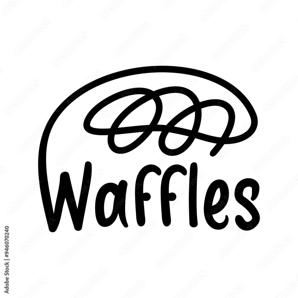 Waffle logo vector illustration template. Simple abstract lettering ...