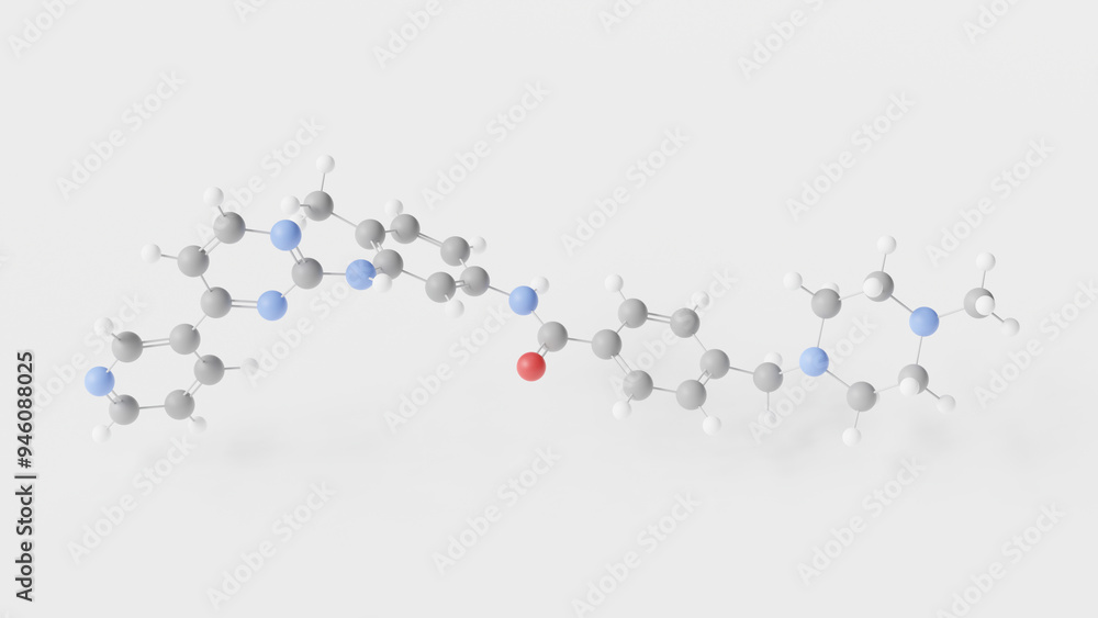 imatinib molecule 3d, molecular structure, ball and stick model ...