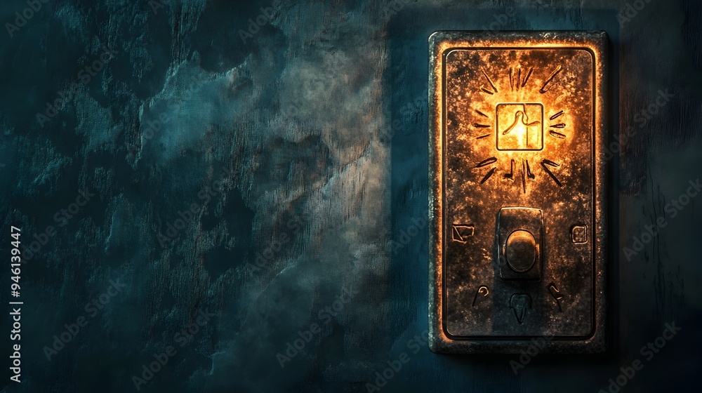 Stock-Illustration Conceptual image of a light switch with mysterious ...