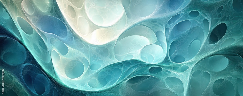 Abstract Aqua Patterns Intertwining Forming A Complex Visual Tapestry A Digital Artwork