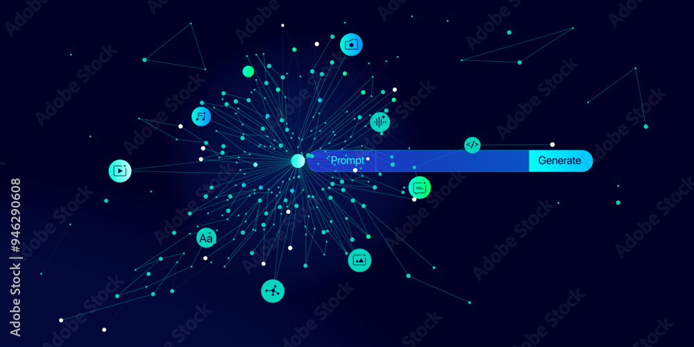Illustration of abstract stream information. Generate image, video from ...