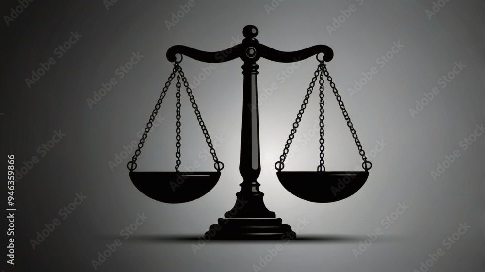 Simple classic justice balance scales silhouette. Justice scales line ...