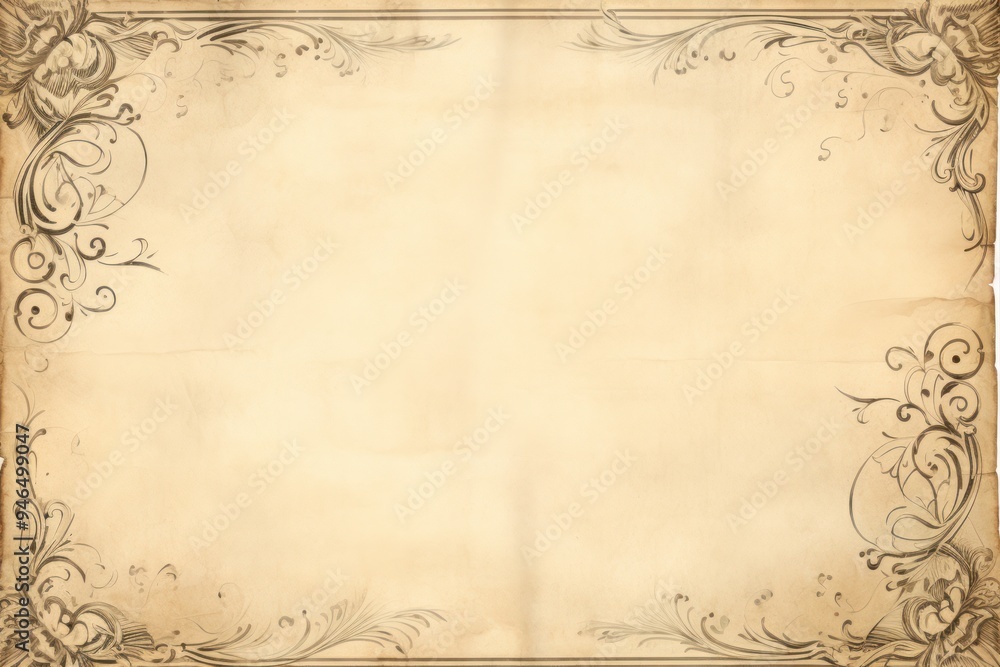 An elegantly designed book page with ornate borders and handwritten ...