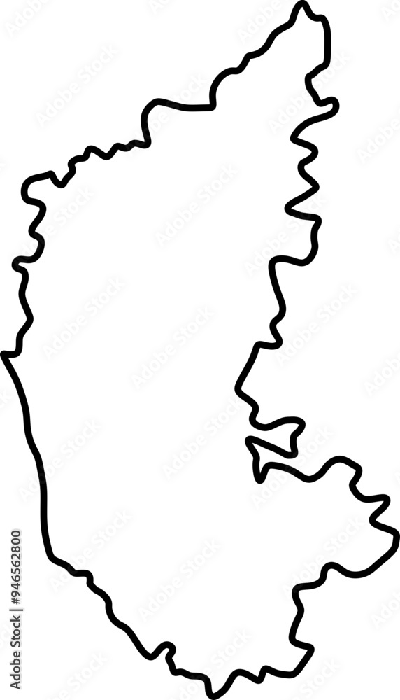 Karnataka Map Outline Stock Vector | Adobe Stock