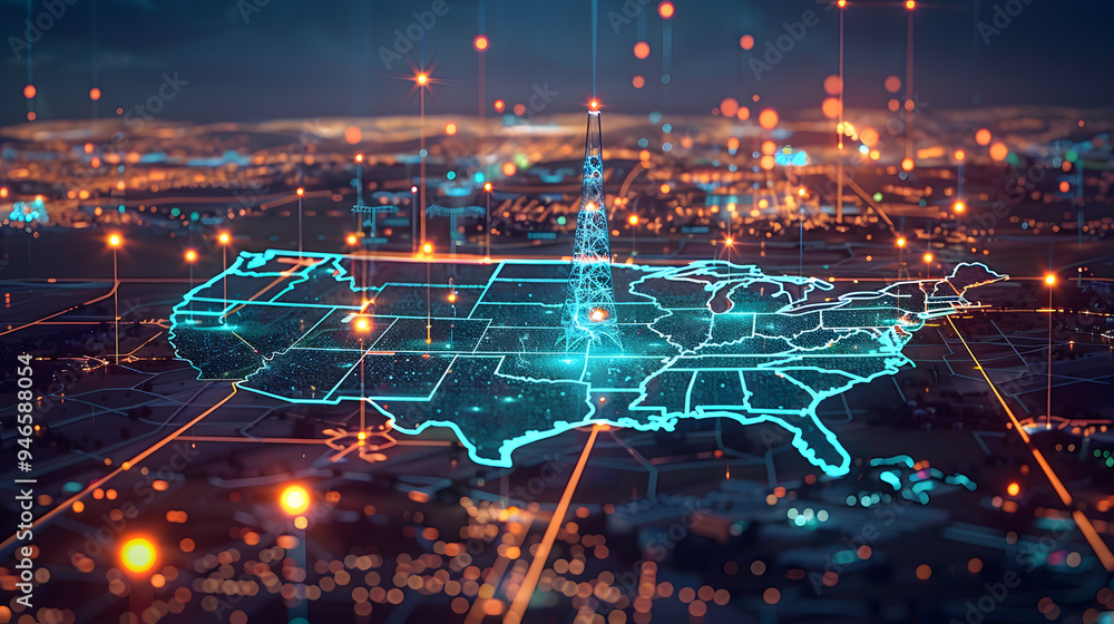 AI in Energy Grid Optimization, map of energy grids across North ...