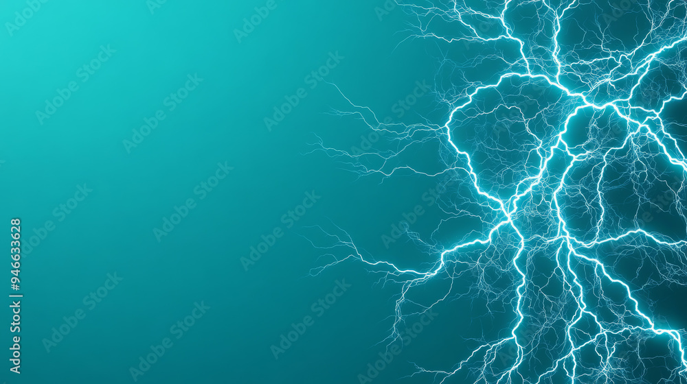 Blue electric currents branching out like lightning on a smooth ...