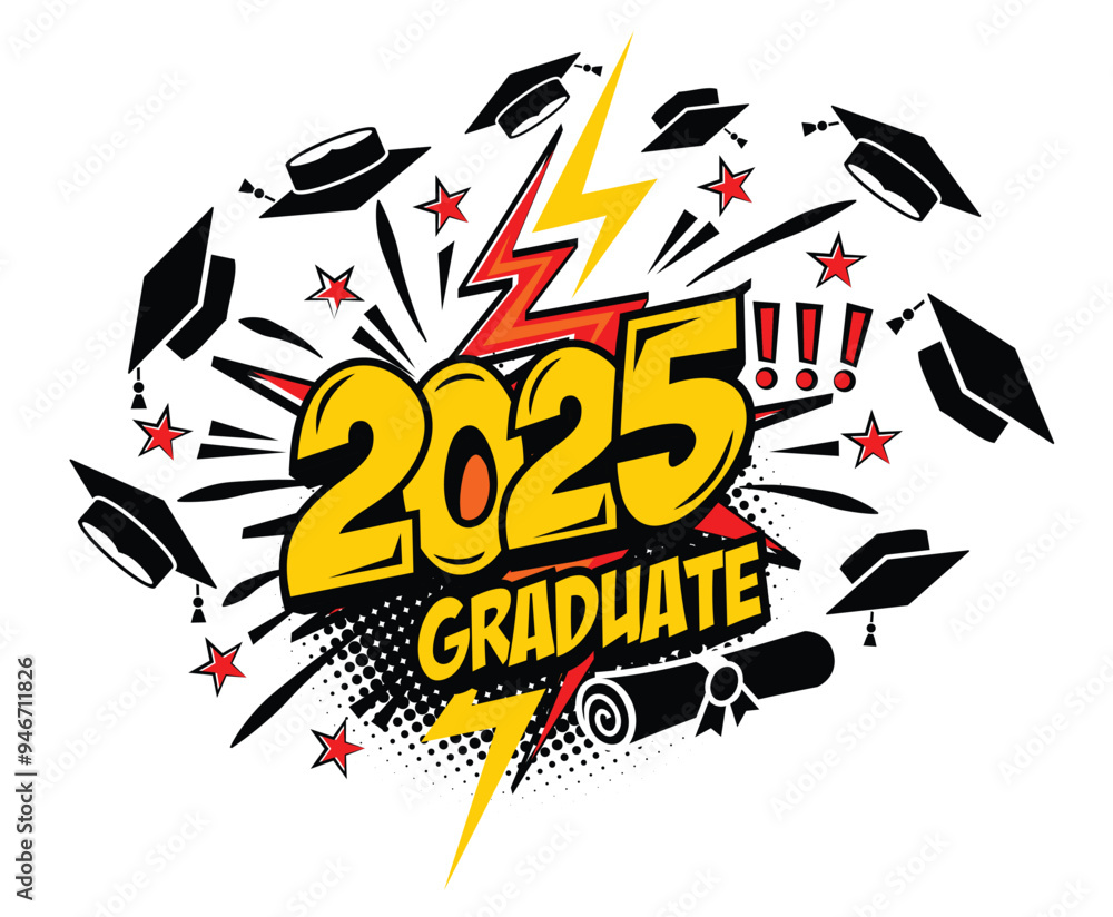 2025 class graduate header. The concept of decorate congratulation for ...