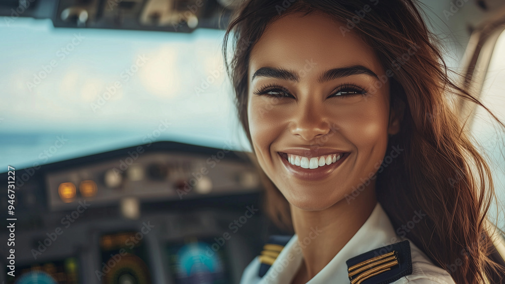 Pacific Islander Woman Airline Pilot - pilot, female, cockpit, airplane ...