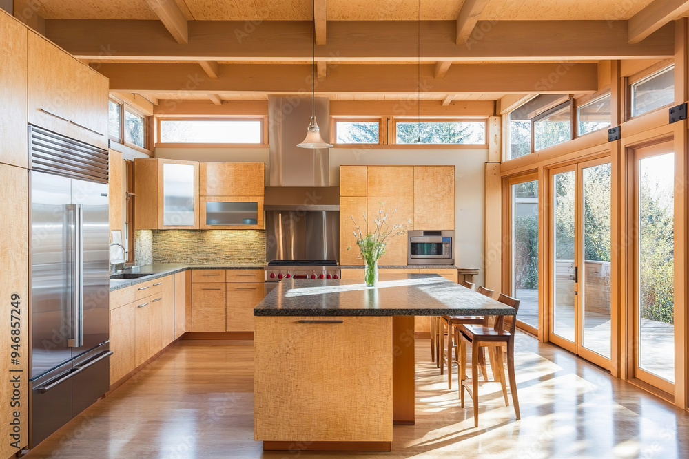 Eco friendly kitchen design using sustainable materials and natural ...