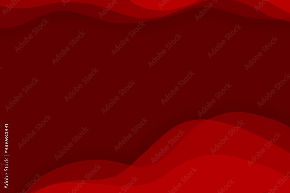Abstract red flowing wave, swirl banner, background, frame, poster, card, wallpaper design with ...