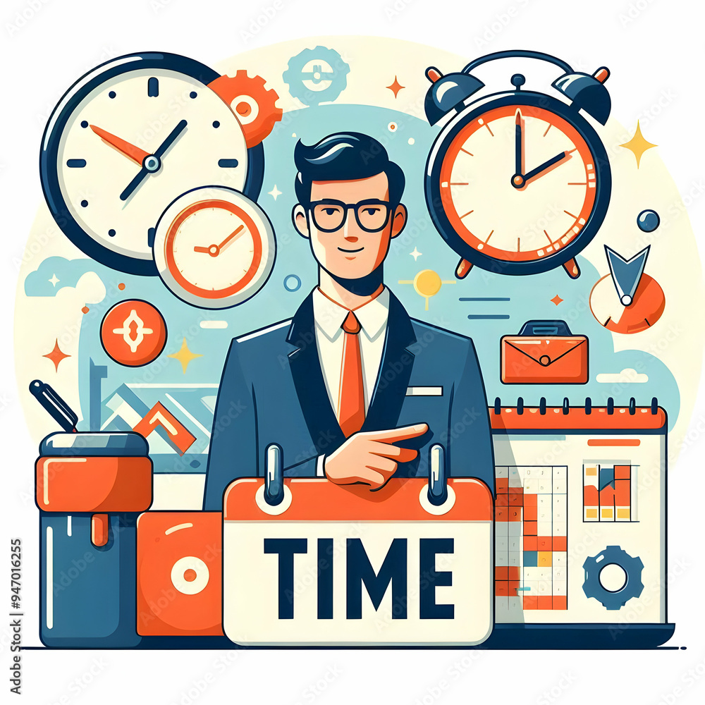 Time Concept: Clock and Calendar Vector Design for Effective Time ...