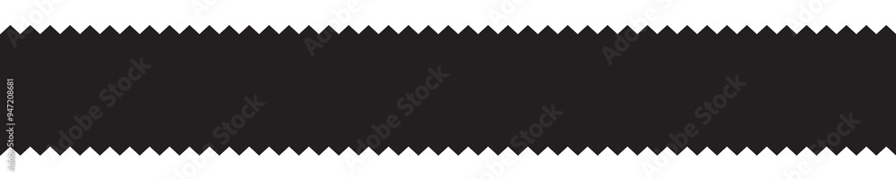 Black straight lines and wavy edges. zigzag edges isolated on ...