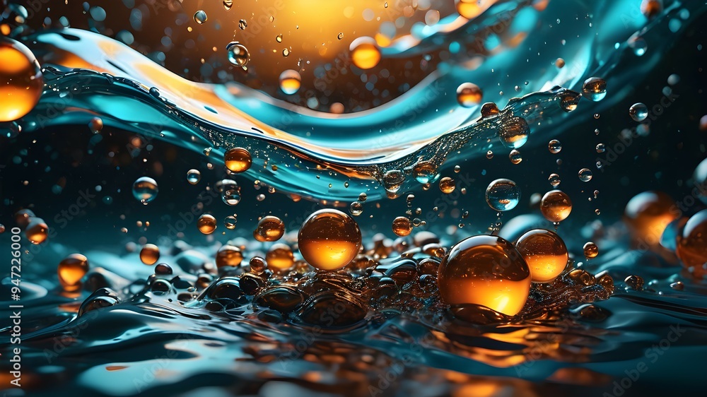 Background of Sculptural 3D shapes with flowing, liquid-like textures ...