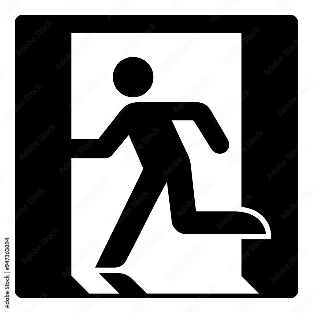 ISO emergency and first aid safety signs_emergency exit (left hand ...