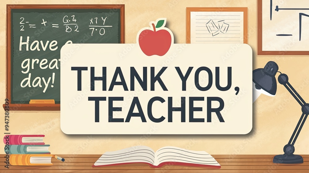 Thank You Teacher: Classroom Appreciation Art Stock Illustration ...